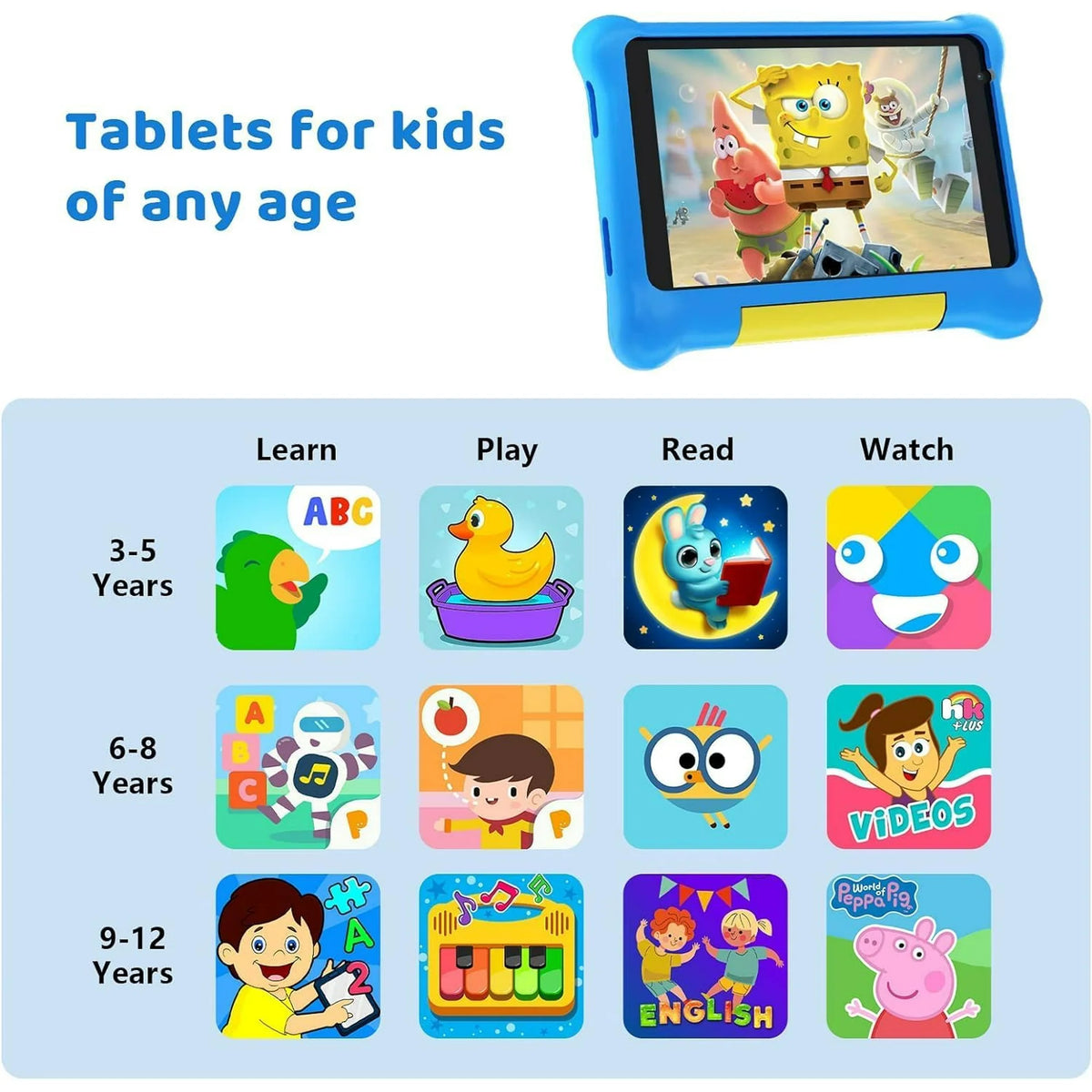 Kids Tablet 7 inch, Android 13 allwinner Go Quad Core, 5GB RAM + 32GB ...
